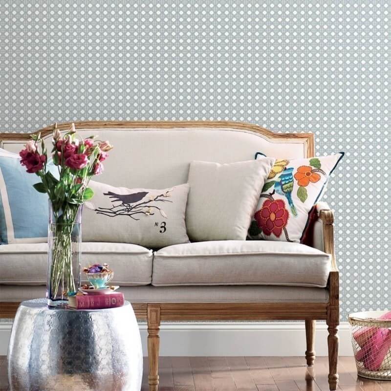 Rattan Overlay Lattice Wallpaper - York Wallcoverings