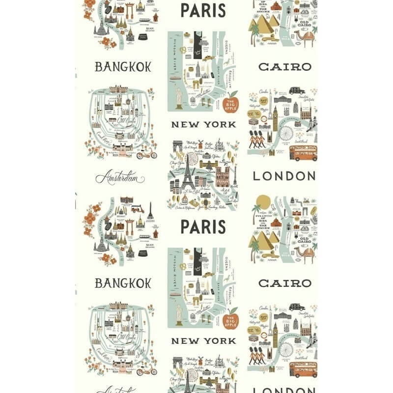 Papier peint City Maps - Rifle Paper Co.