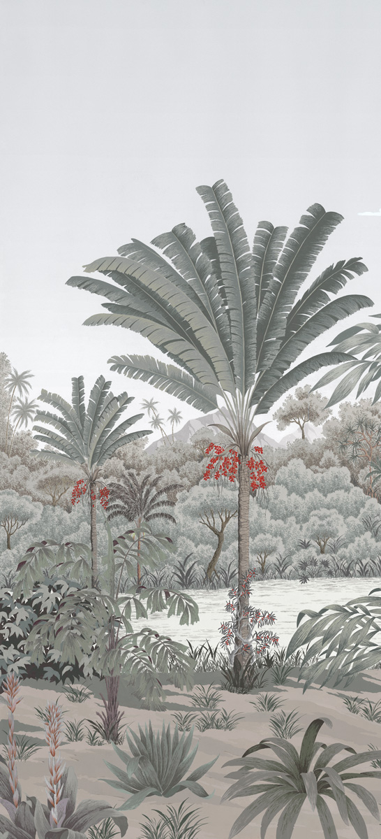 Papel pintado panorámico Perfume River Grey - Isidore Leroy